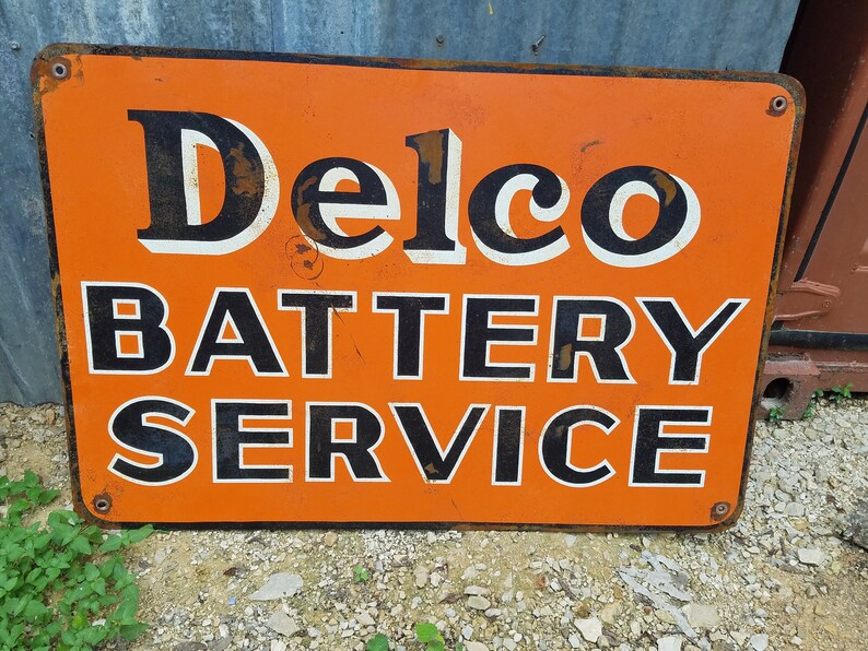Delco Battery Service Sign - Etsy