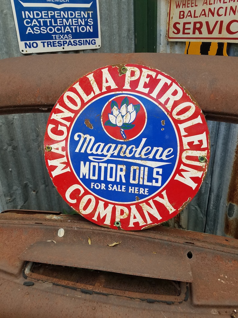 Magnolia Petroleum Company Sign - Etsy