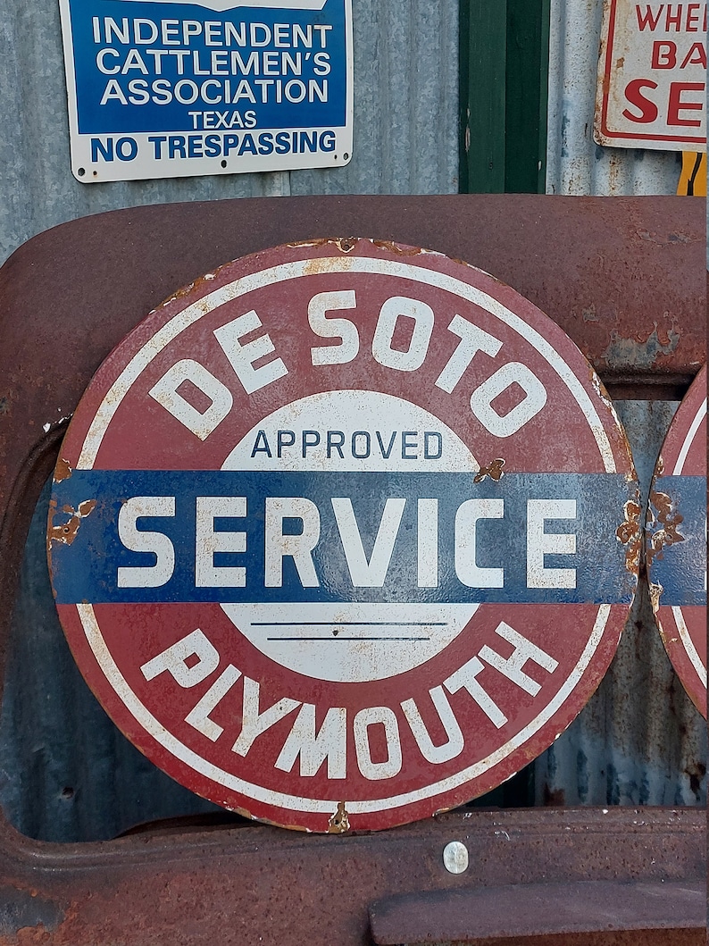 20 1/2" DIA. De Soto Service Sign - Etsy