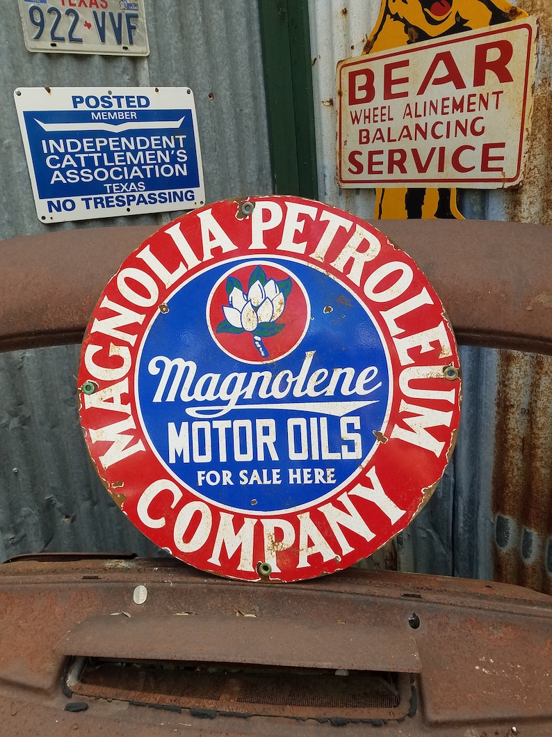 Magnolia Petroleum Company Sign - Etsy