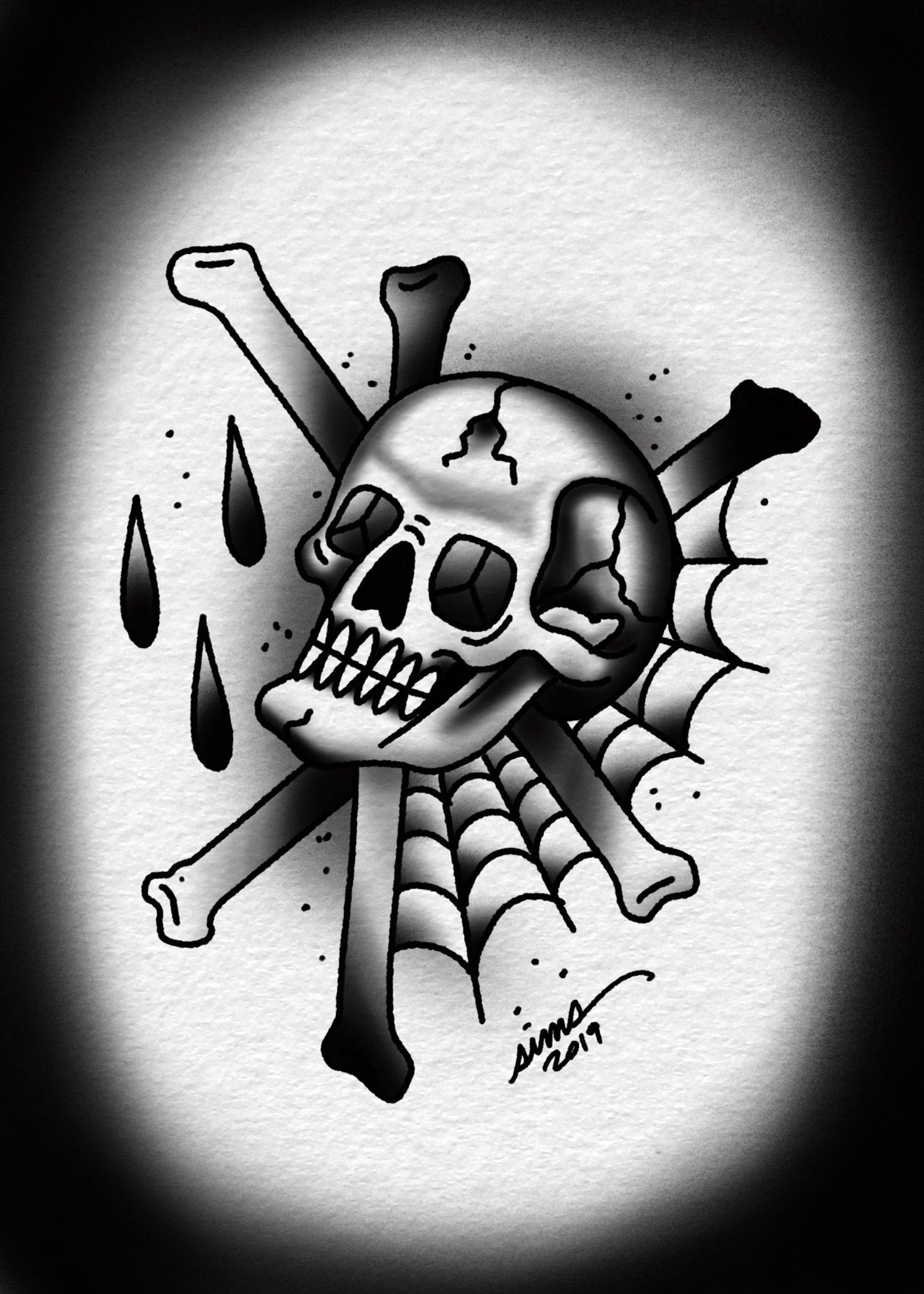 Watercolor Tattoo Flash Traditional Skull Tattoo Art - Etsy