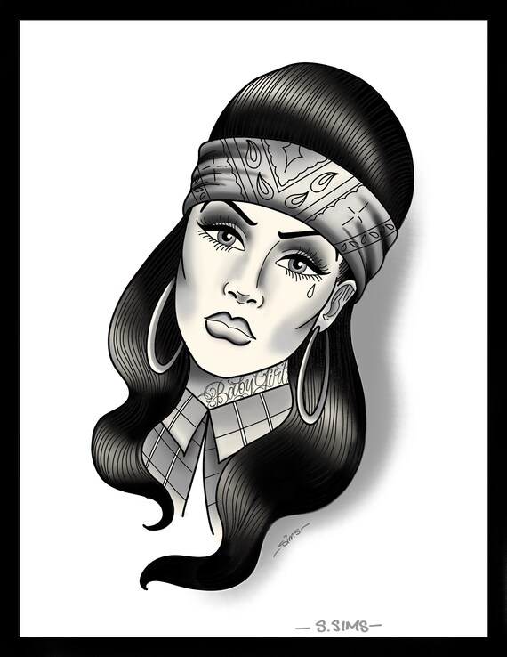 Mexican Cholo Drawing