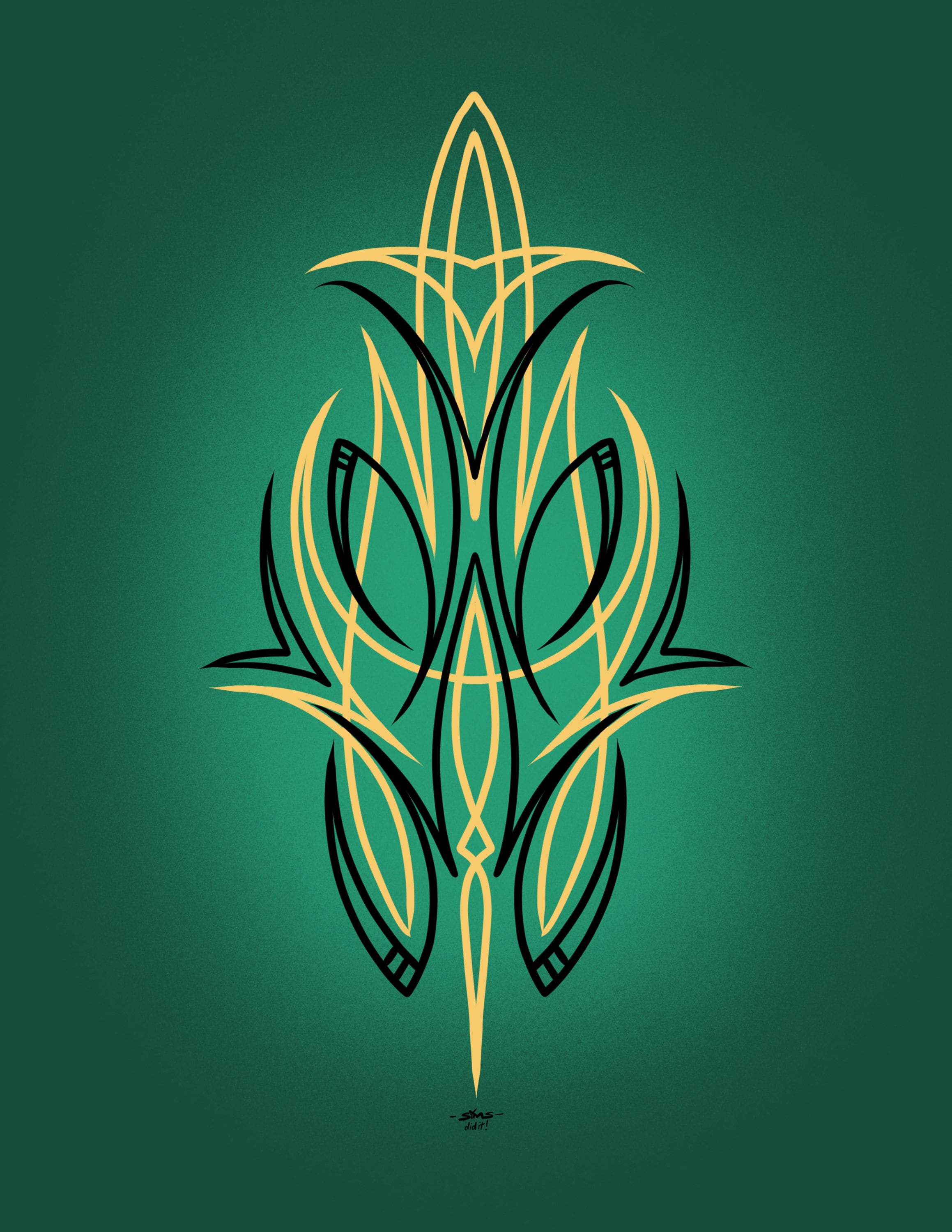 Green Pinstripe Design Decal or Wall Art -digital File - Etsy