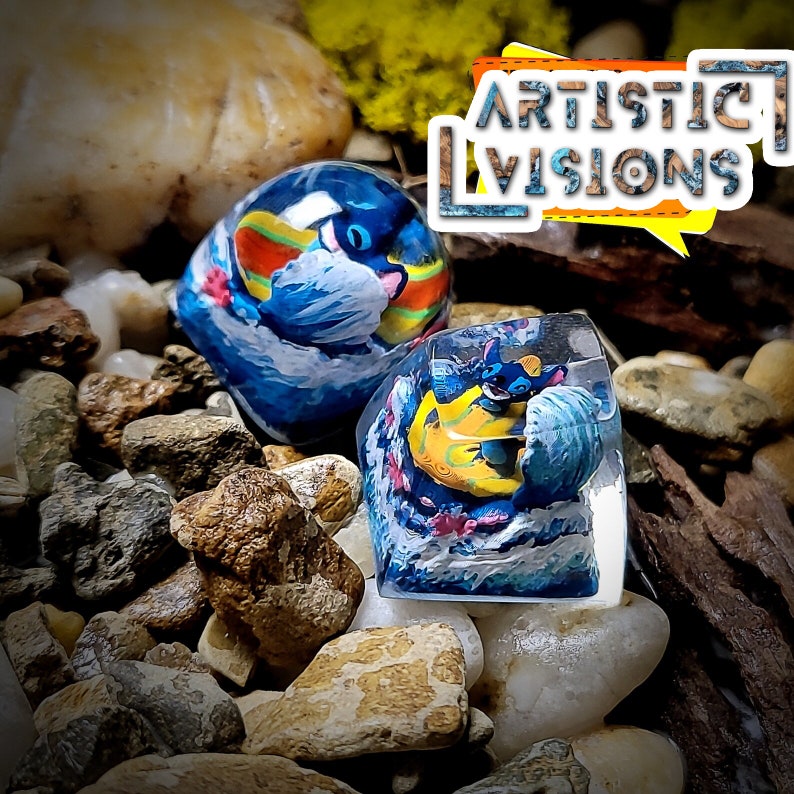 Stitch Surfing Anime Artisan Keycap,custom Keycap, Artisan Stitch ...