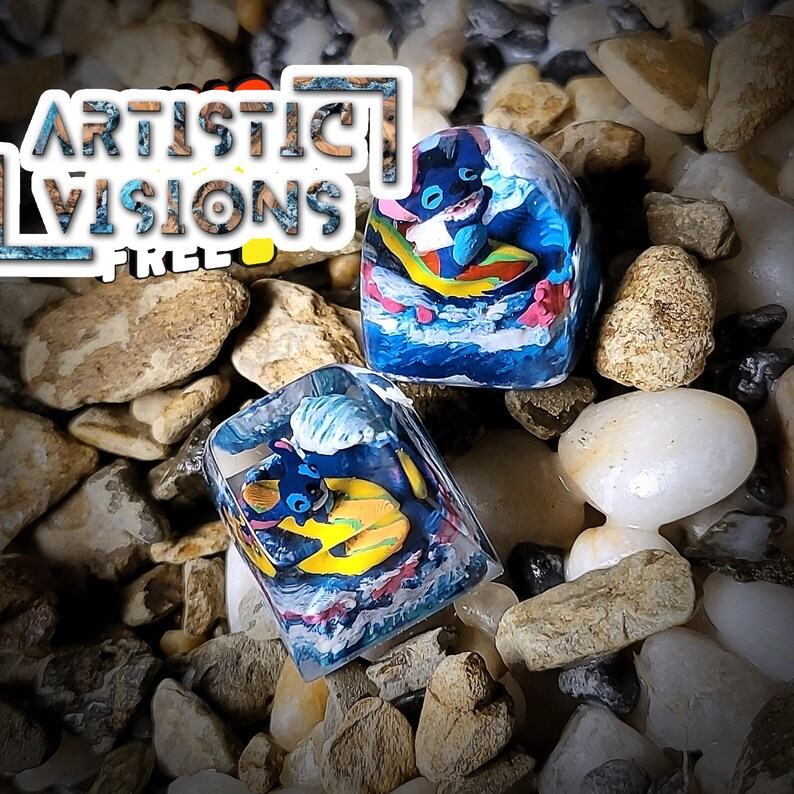 Stitch Surfing Anime Artisan Keycap,custom Keycap, Artisan Stitch ...