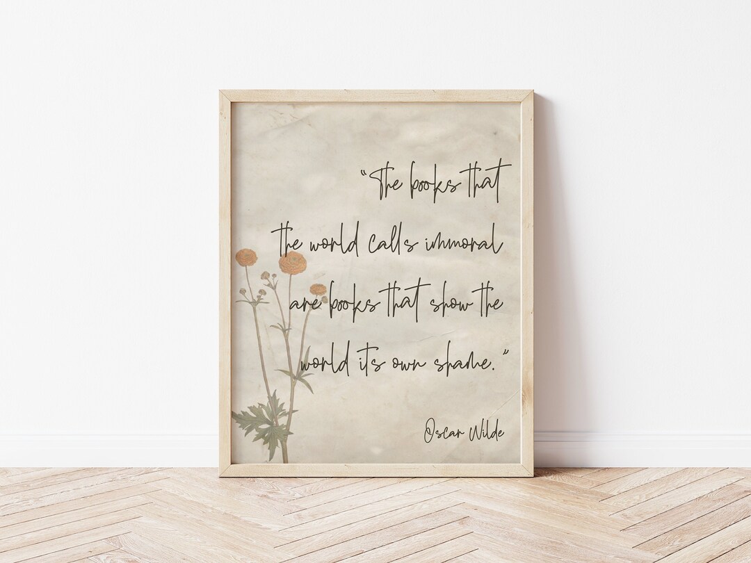 IMMORAL BOOKS · Oscar WILDE · Dark Academia · Printable · Wall Art ...