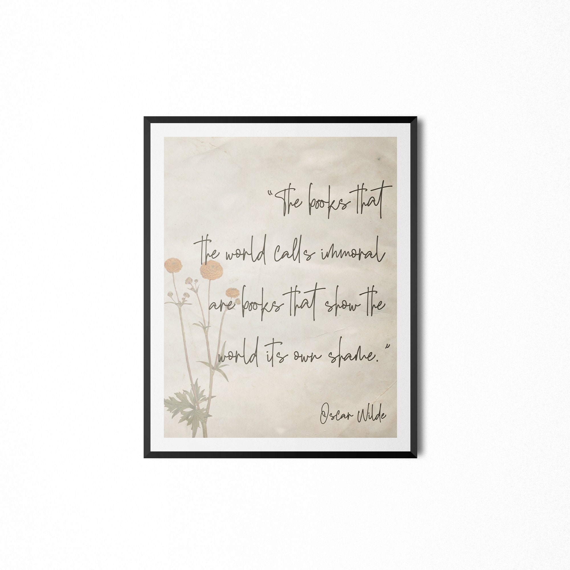 IMMORAL BOOKS · Oscar WILDE · Dark Academia · Printable · Wall Art ...