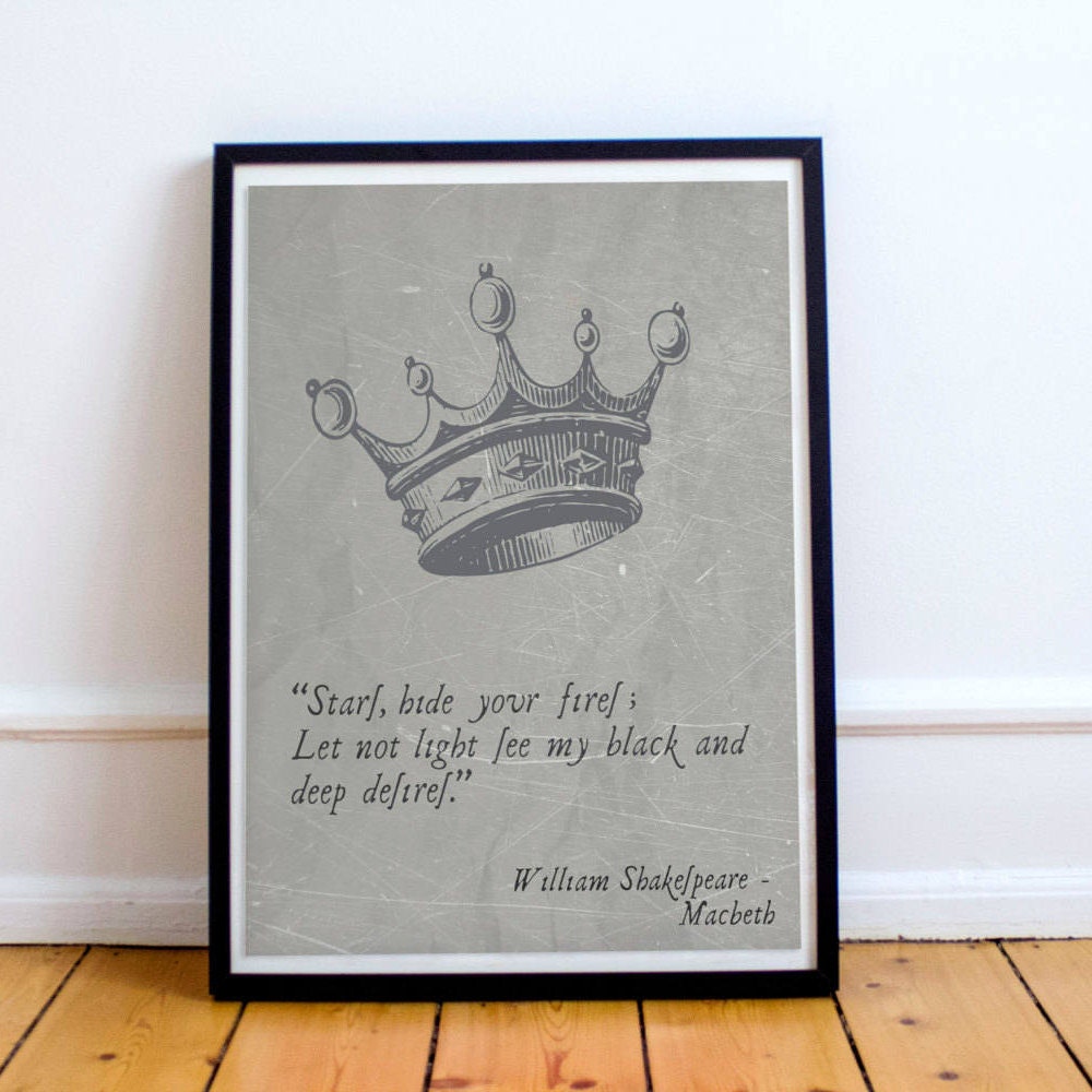 MACBETH Print Printable Home Decor 8 X 10 Instant | Etsy