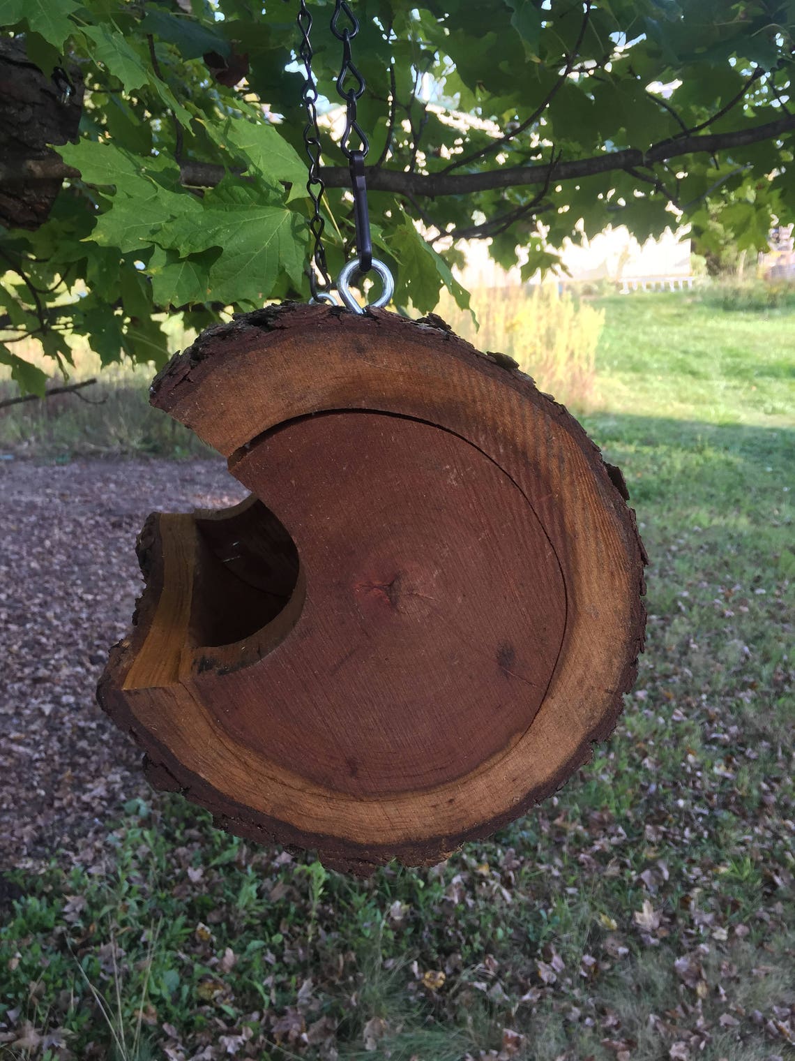 Birdfeeder Largest Sized Rustic Log Hanging Bird Feeder the | Etsy