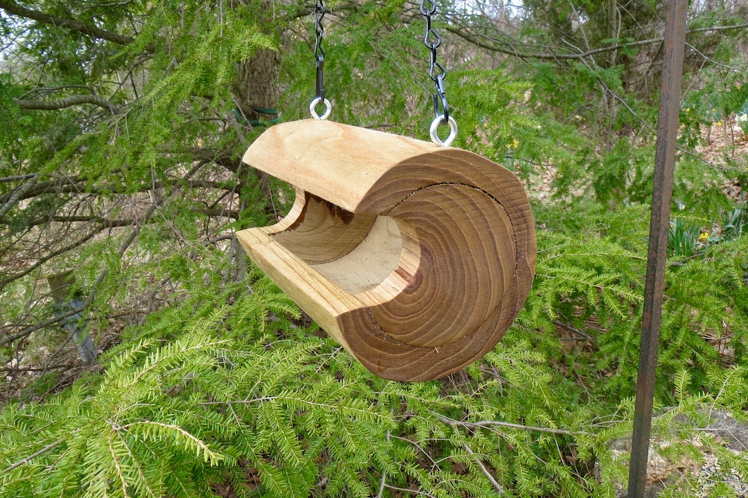 Bird Feeder, Rustic Hanging Catalpa Bird Feeder, the Original Natural ...
