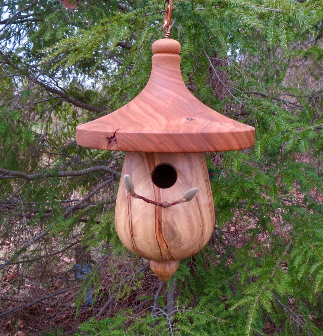 Birdhouse, Outdoor Turned Black Cherry and Ambrosia Maple Usable ...