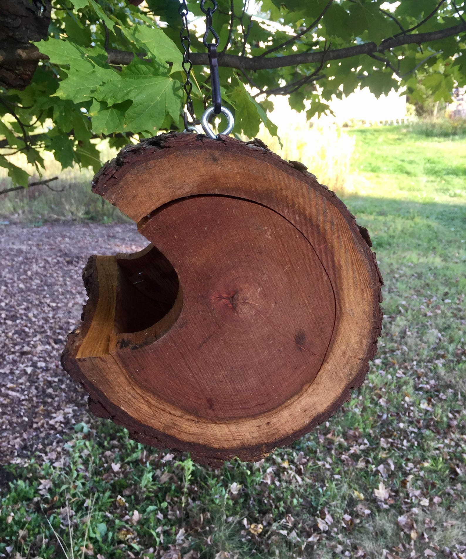 Birdfeeder Largest Sized Rustic Log Hanging Bird Feeder the | Etsy