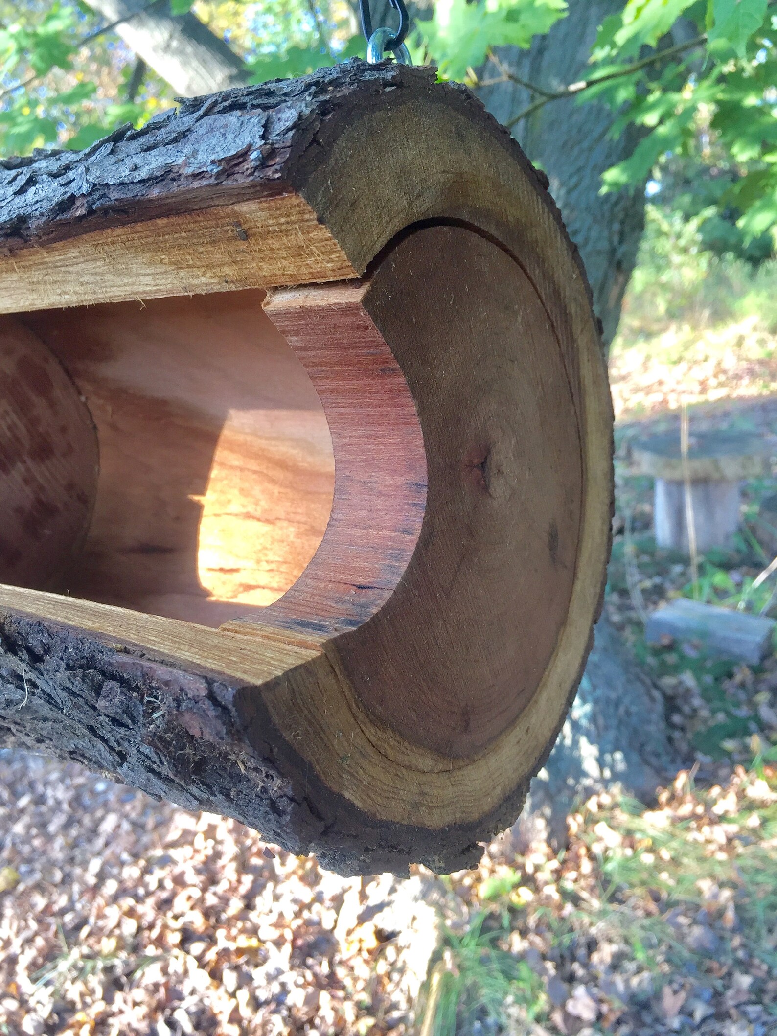 Birdfeeder Largest Sized Rustic Log Hanging Bird Feeder the | Etsy