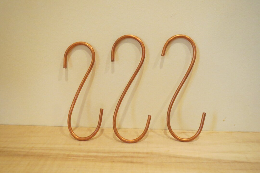 Hooks, Solid Copper Hooks, Set of Three Plant Hooks, Utility Hooks ...