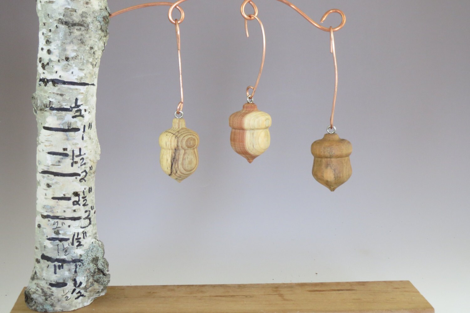 Acorn Ornaments Set of Three Acorn Ornaments Turned Wood - Etsy