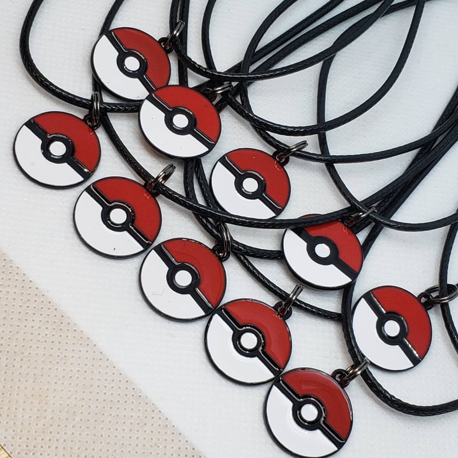 Pokemon Pokeballs Lot of 10 Necklaces Party Favors Pokeball Metal ...