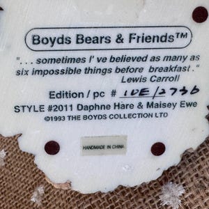 Boyds Bears & Friends – “daphne Hare and Maisey Ewe” Figurine – Style ...
