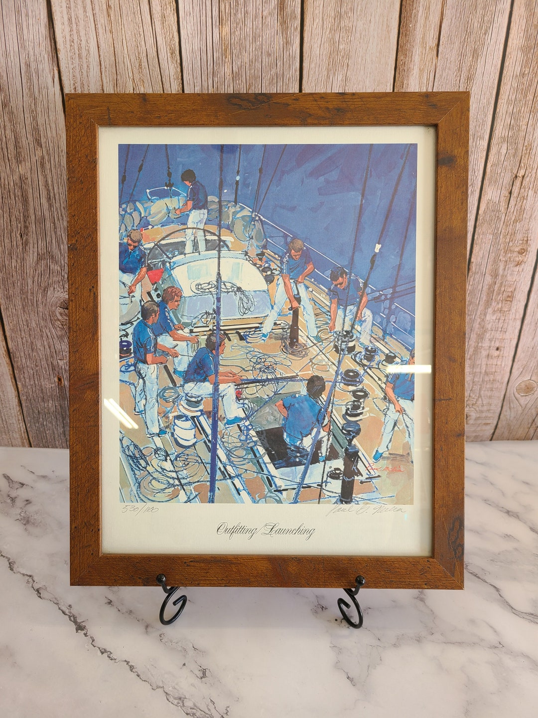 Vintage Lithograph, Outfitting/launching, by Paul Melia, Limited ...