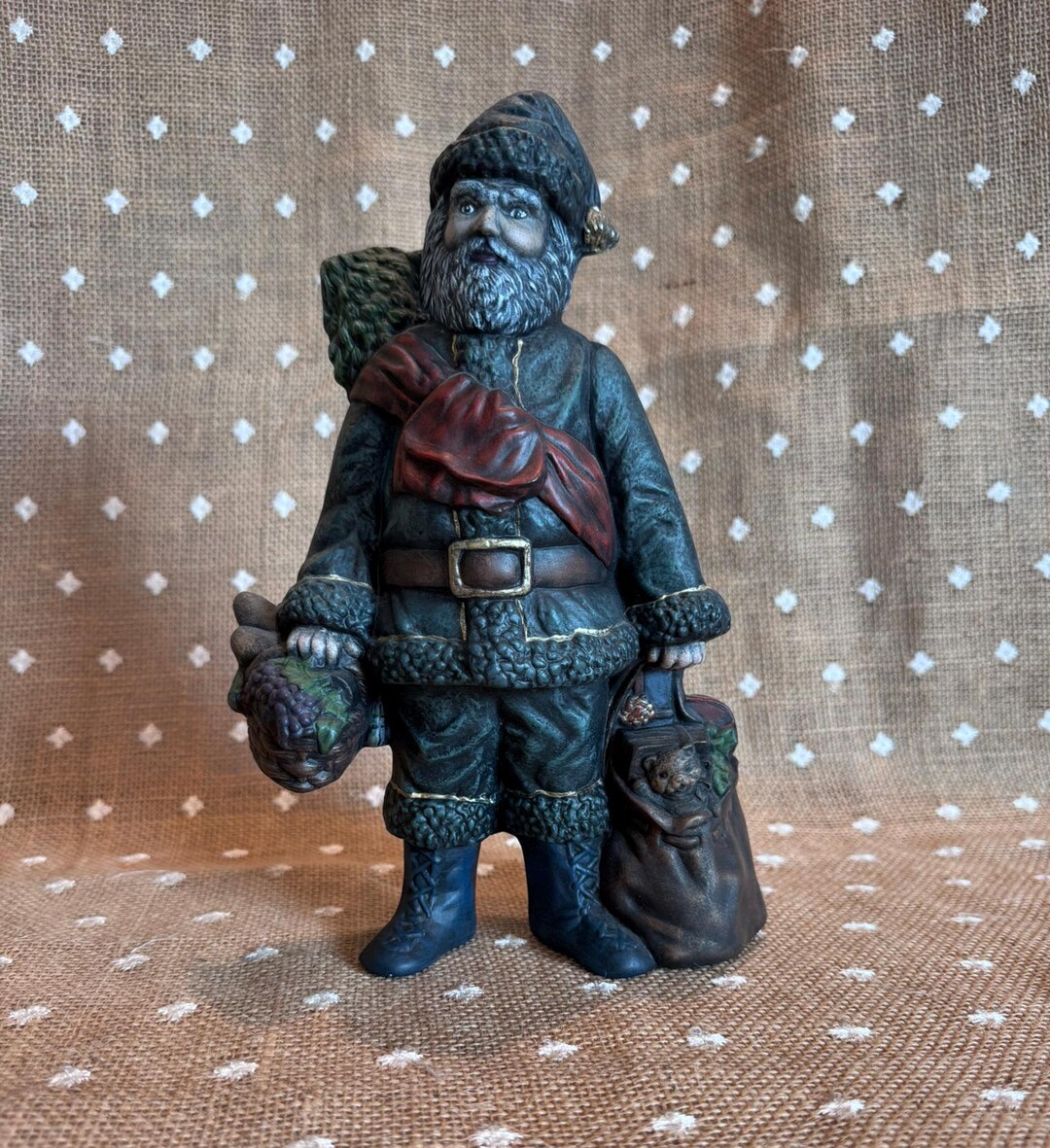 Vintage Hand-painted Italian Santa Figurine: Gare Ceramics Old World ...
