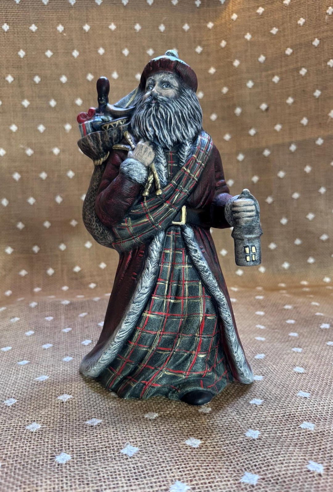 Vintage Old World Santa Claus Figurine – Hand-painted Gare Ceramics ...