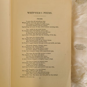 Whittier's Poems Antique Book, by John Greenleaf Whittier, Hurst & Co ...