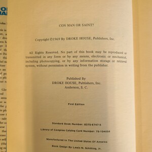 Vintage 1969 Signed First Edition: Con Man or Saint? by John Frasca ...