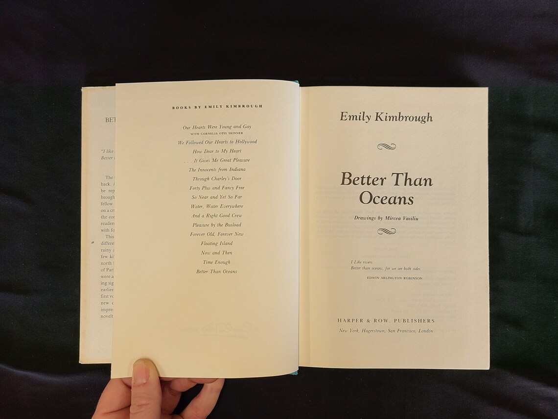Vintage Book 1976 First Edition Better Than Oceans, by Emily Kimbrough ...