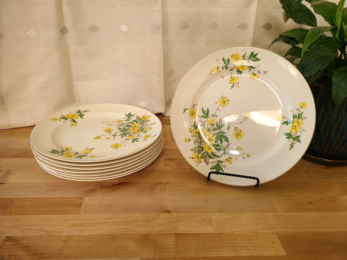 Vintage Edwin Knowles China Dinner Plates Pattern Buttercup | Etsy