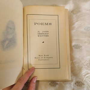 Whittier's Poems Antique Book, by John Greenleaf Whittier, Hurst & Co ...