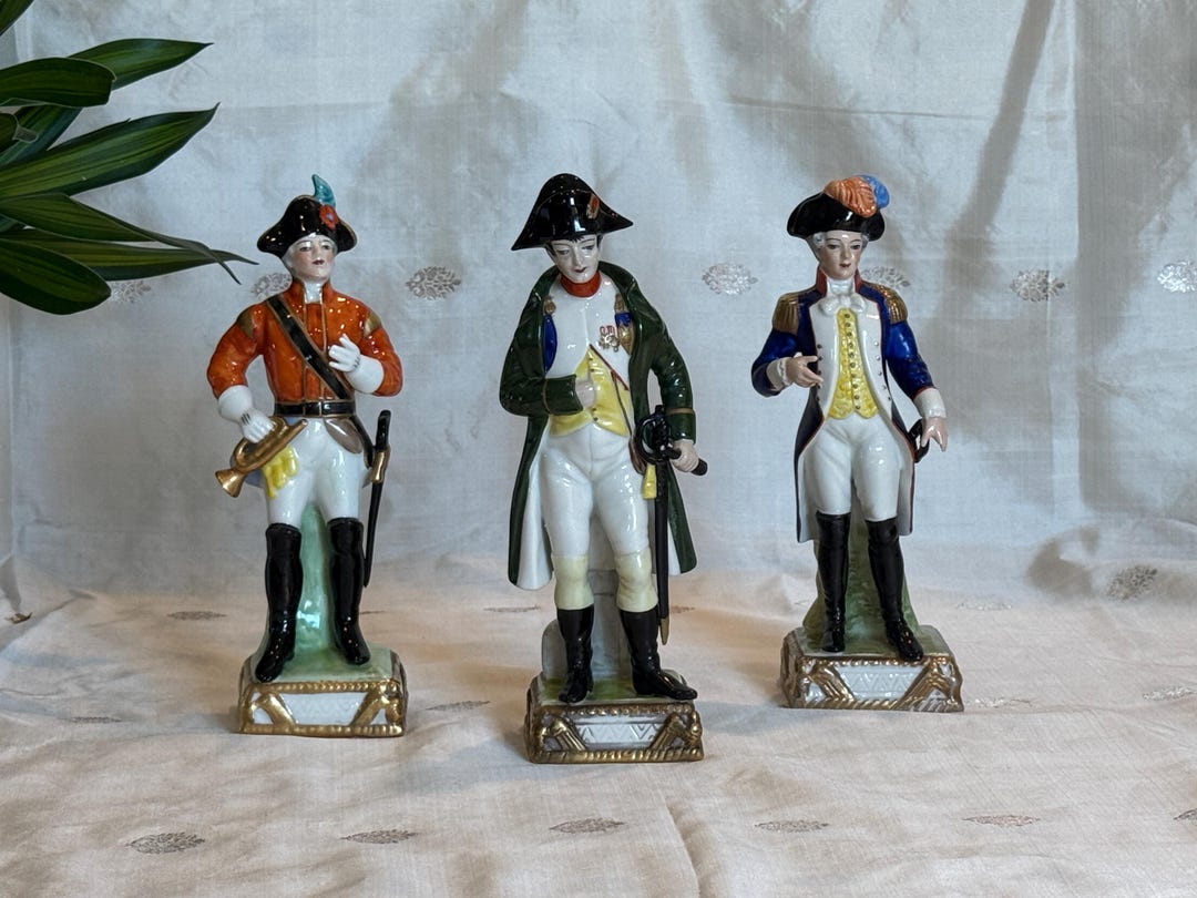 Capodimonte Porcelain Military Figurines: Hornist 1838, Napoleon 1748 ...