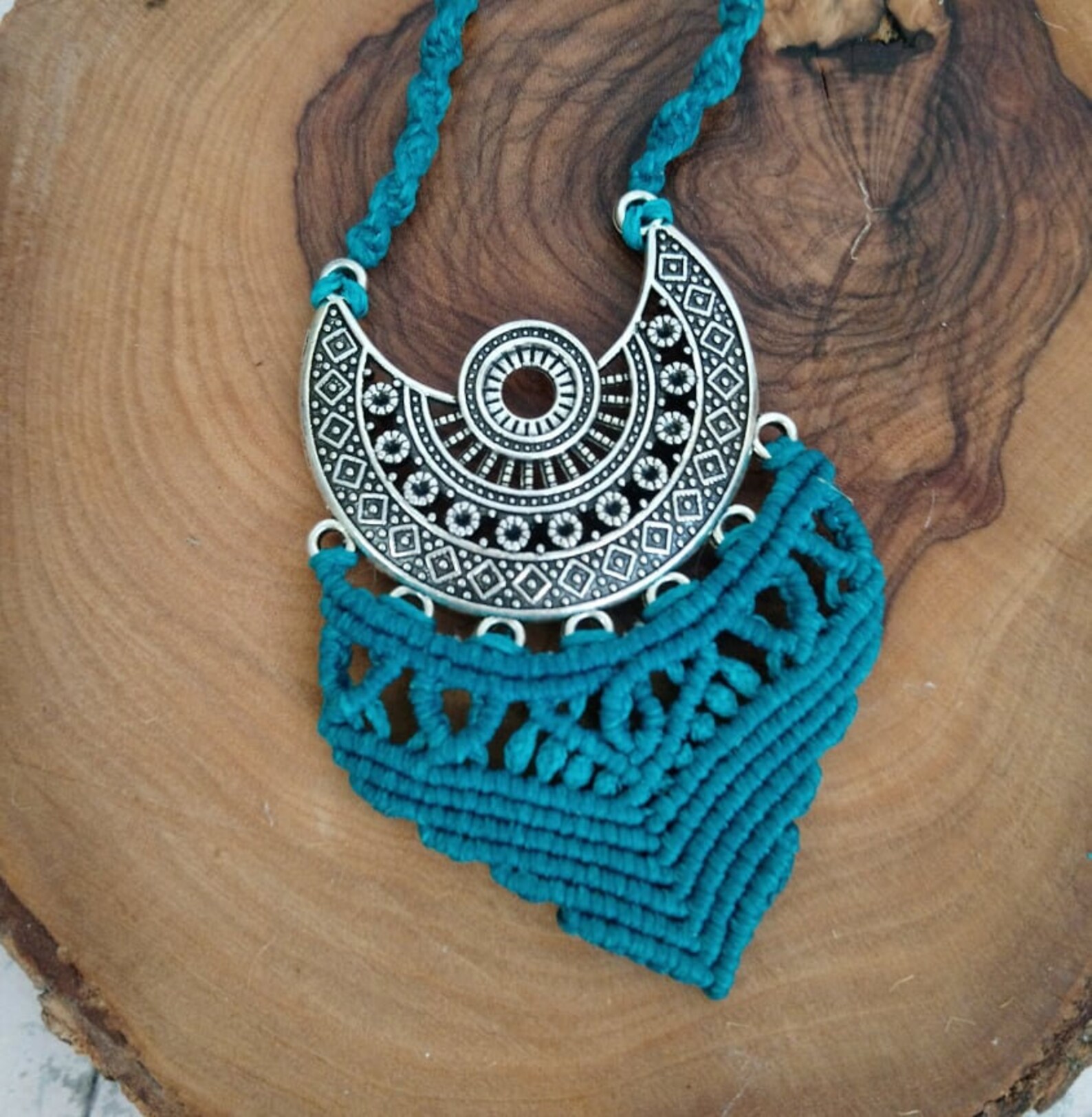 Macrame Necklace , Bohemian Necklace , Macrame Pendant Necklace - Etsy