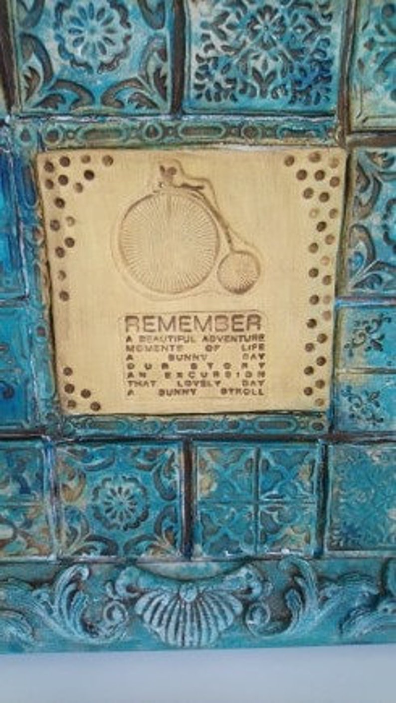 Clay Tile Wall Hanging Clay Tiles Wooden Panel - Etsy