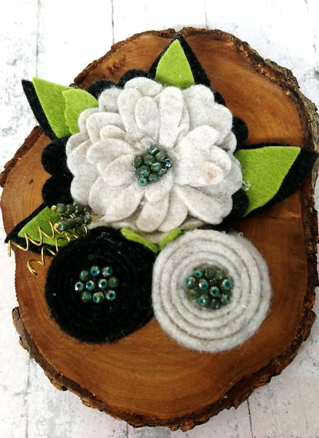 Felt Flower Brooch Flower Brooch Felt Jewelry - Etsy