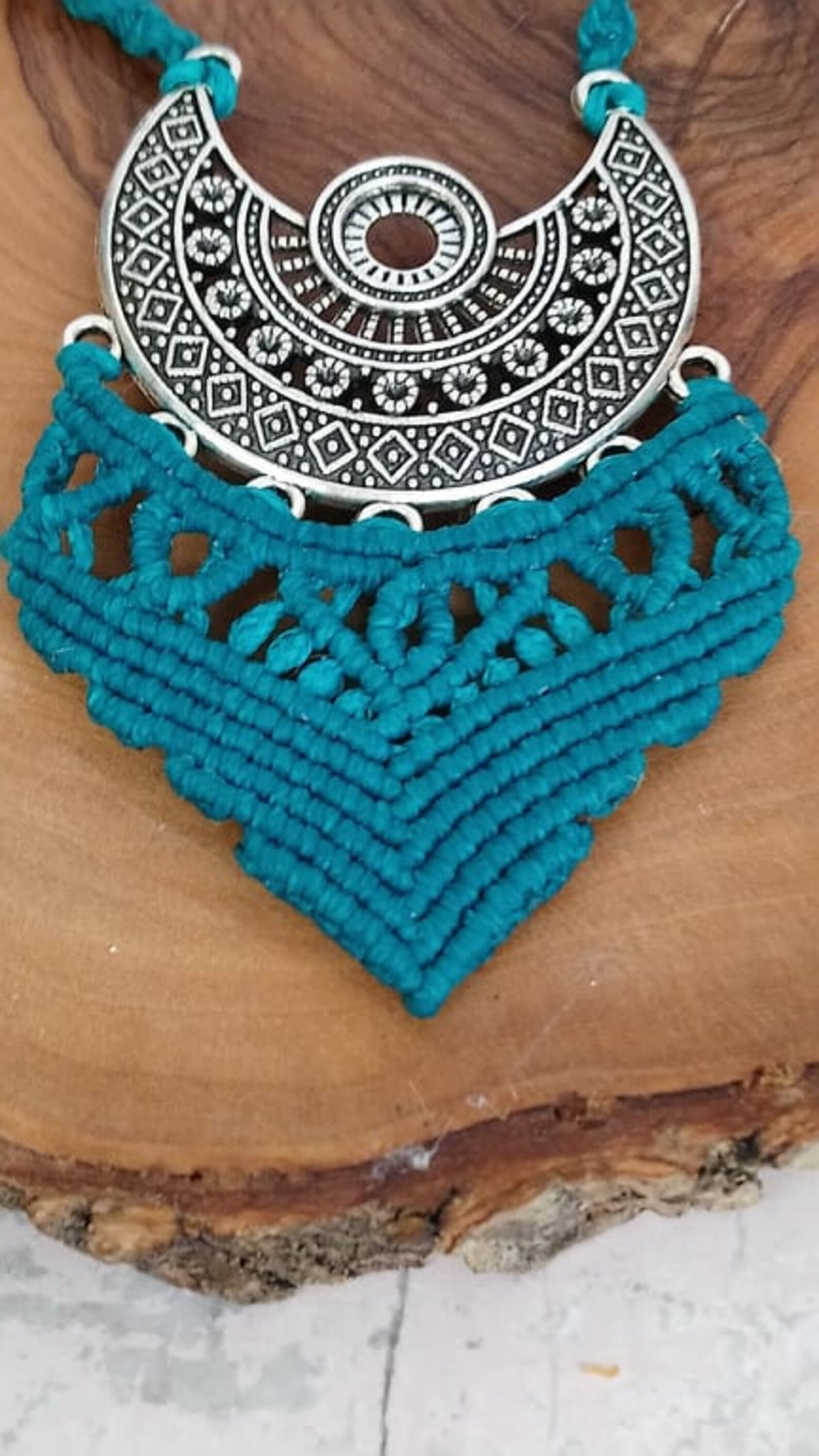 Macrame Necklace , Bohemian Necklace , Macrame Pendant Necklace - Etsy