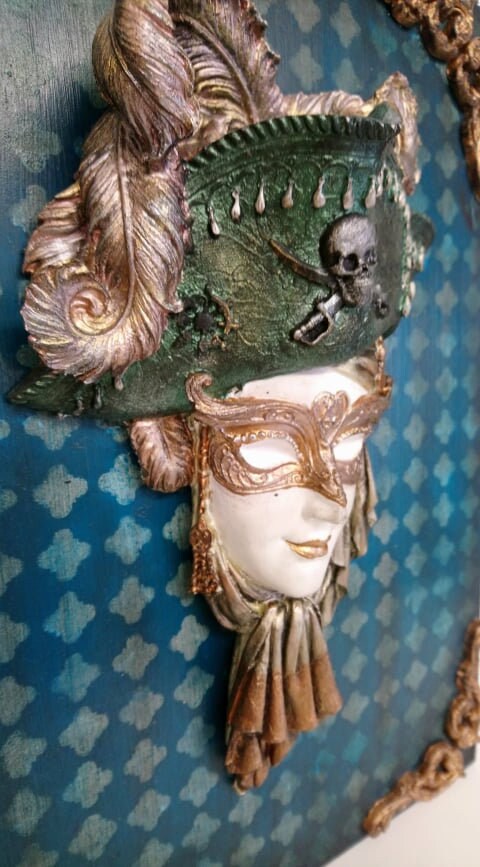 Clay Mask, Clay Mask on Wood Panel, Wall Decor. Clay Venetian Mask - Etsy