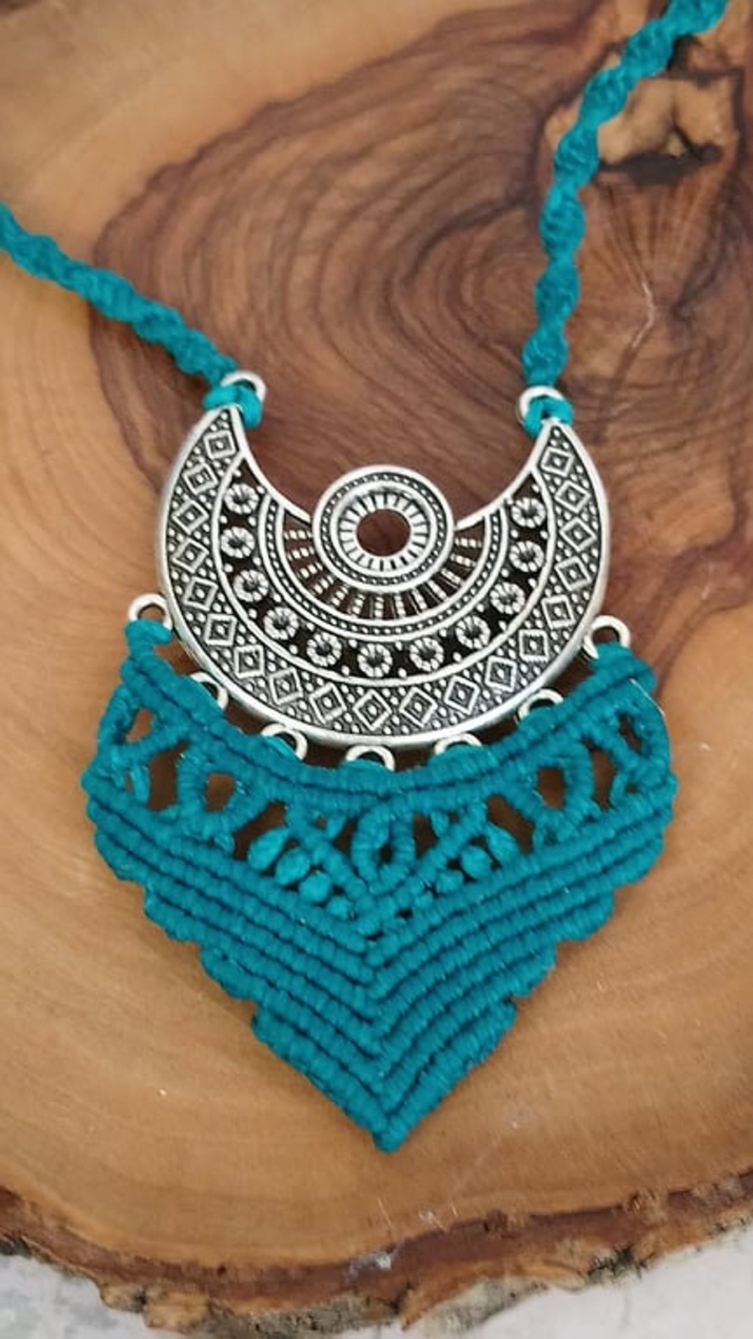 Macrame Necklace , Bohemian Necklace , Macrame Pendant Necklace - Etsy