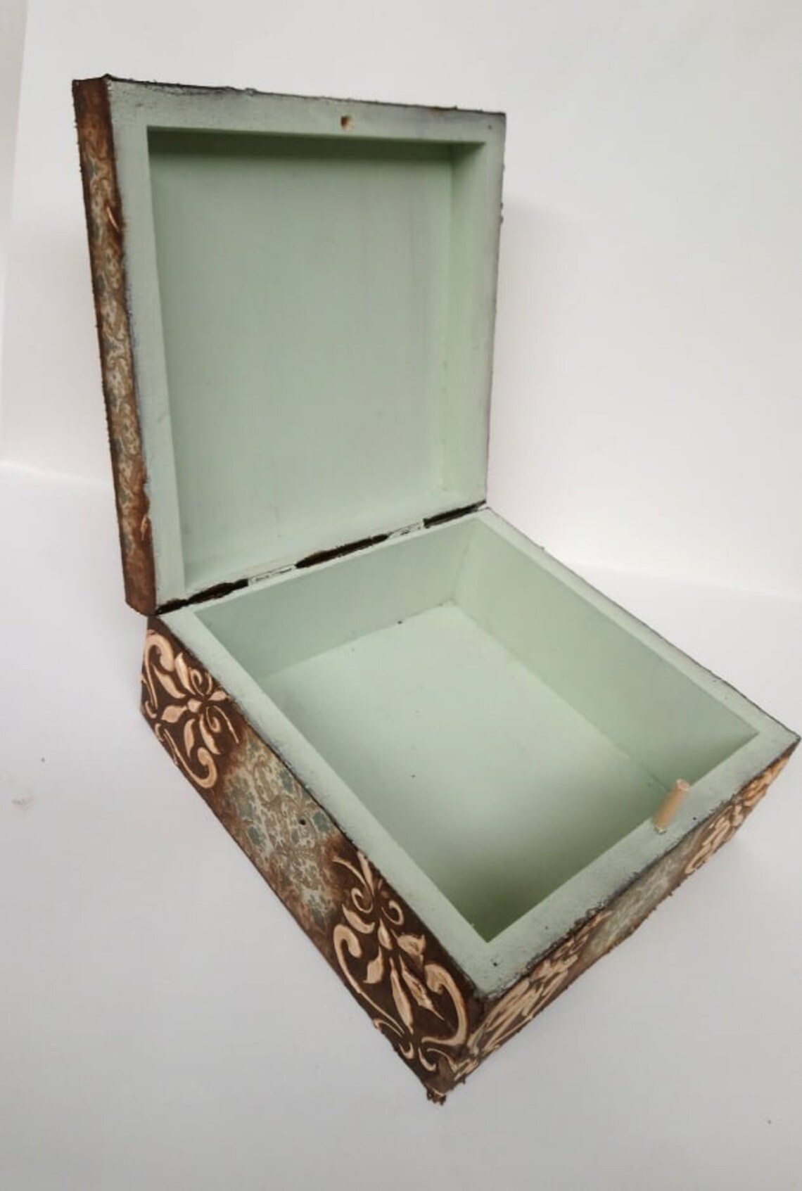 Vintage Wooden Box Decoupage Box Storage Box | Etsy