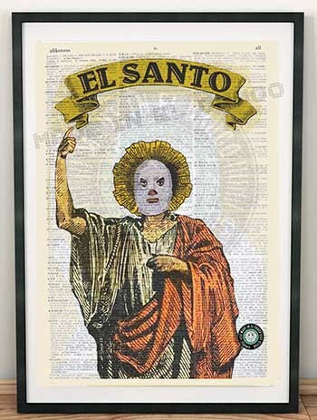 Lucha Libre "el Santo (the Saint)" Book Dictionary Page Print Wall ...