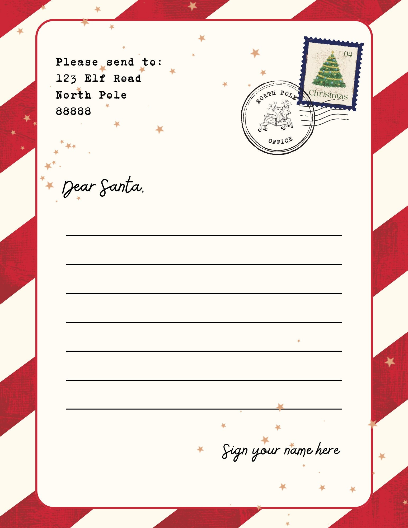 Letter to Santa Digital File - Etsy