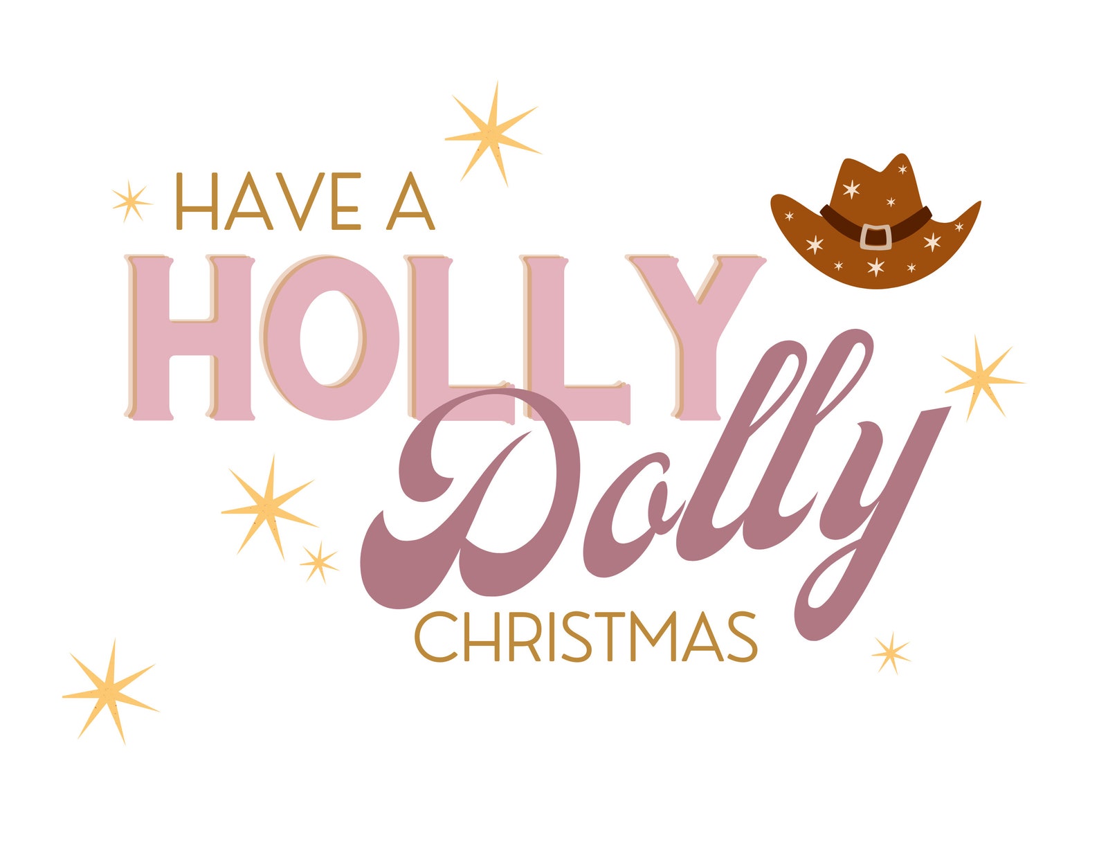 Have a Holly Dolly Christmas Art Print DIGITAL FILE - Etsy