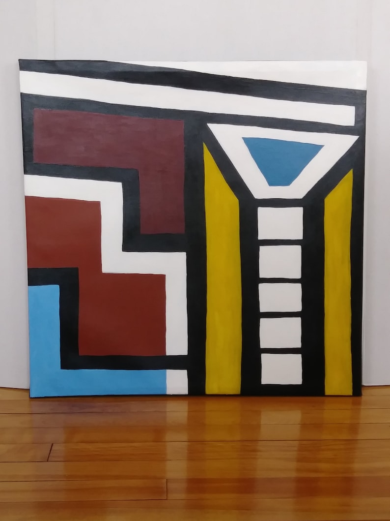 Custom Personalized Ndebele Inspired Painted Acrylic Canvas Artwork ...