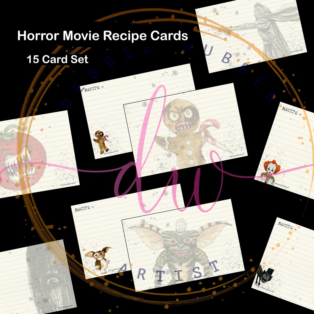 Horror Movie Recipe Cards, 15 Cards, Cult Classic, Kitchen Gift ...