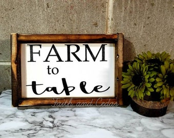 Farm to table sign | Etsy