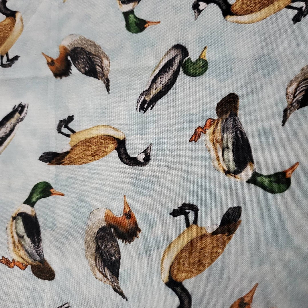 Duck Toss on Light Blue Fitted Scrub Cap Skully - Down by the Lake - Etsy