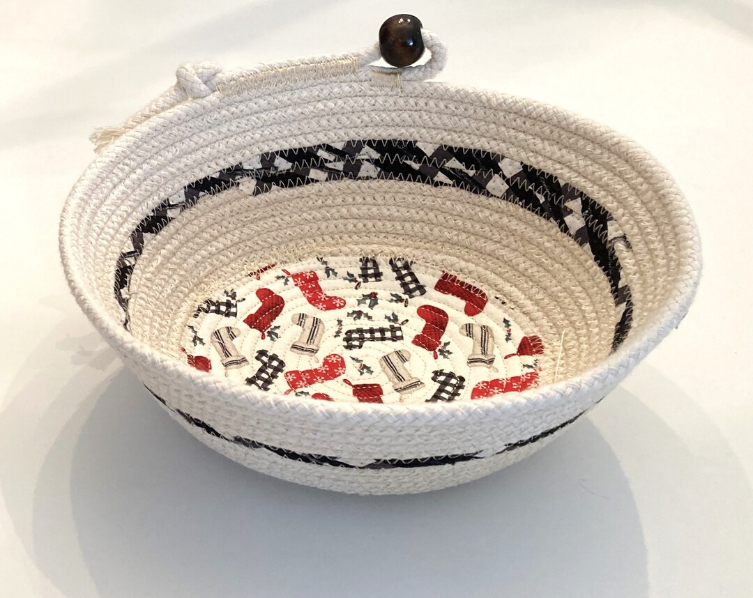 Christmas Fabric Rope Basket - Etsy