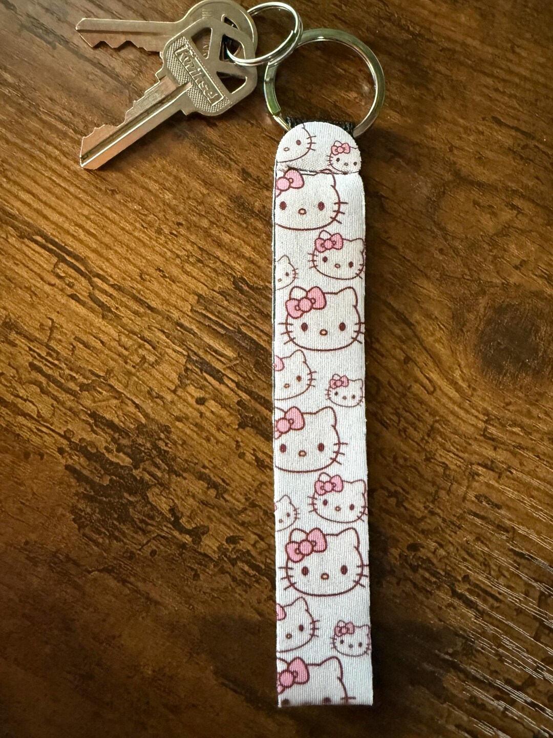 Pink and White Kitty Wristlet for Keys. Perfect Gift for a Anyone With ...