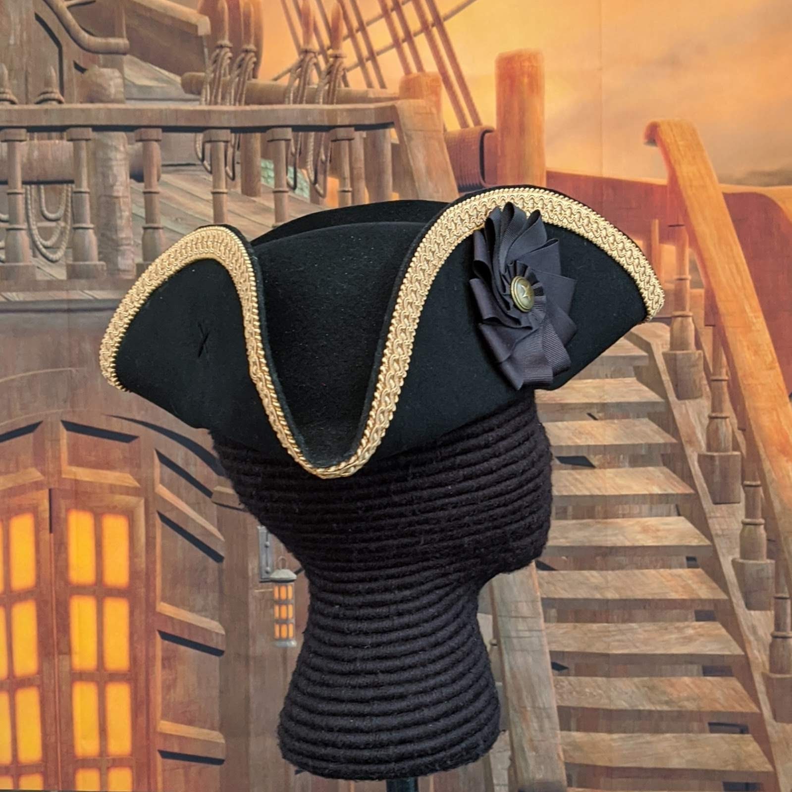 Gold Trimmed Tricorn Cockade Hat Colonial Tricorne | Etsy