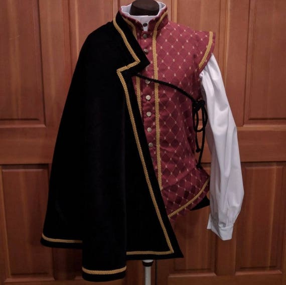 Black Velveteen Fighting Half Cape SCA Rapier Armor | Etsy