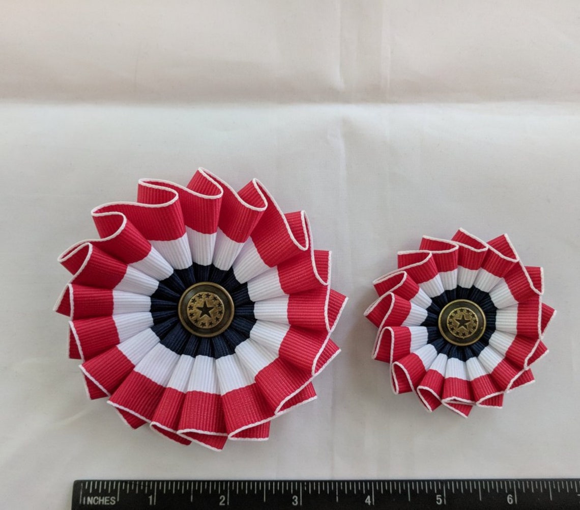 Two American Patriotic Cockades Tricolor Red White Blue - Etsy