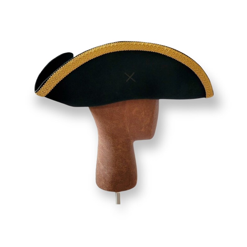 Gold Trimmed Tricorn Cockade Hat Colonial Tricorne - Etsy Australia